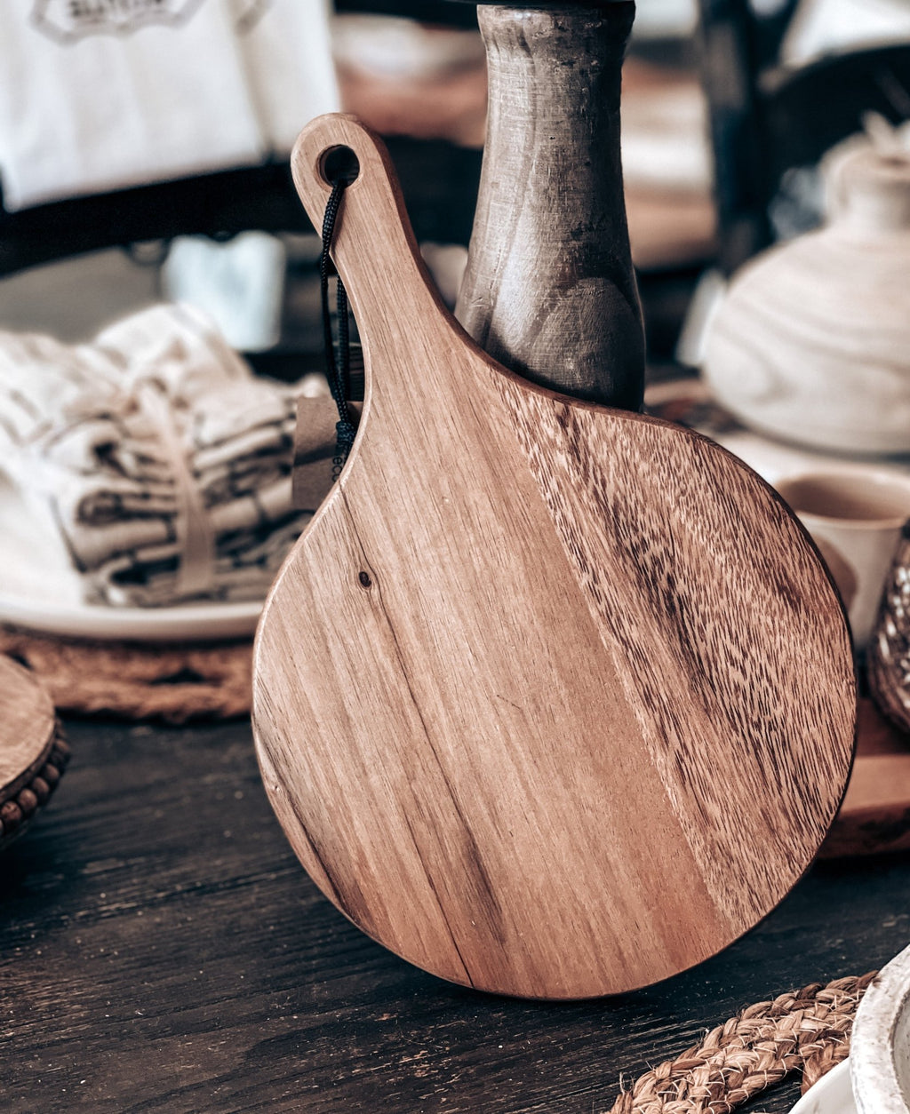 Suar Wood Paddle Cutting Board w/ Handle - 440 Kitchen + Tabletop - The ...
